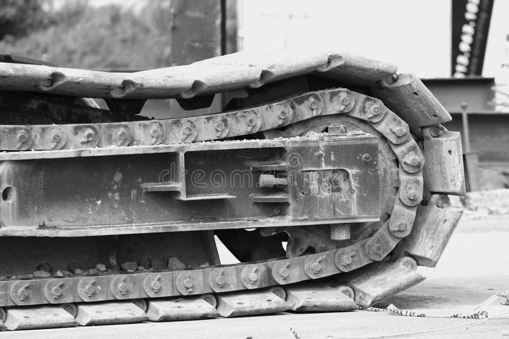 Machine Tracks stock photo. Image of metal, earth, black - 4535260