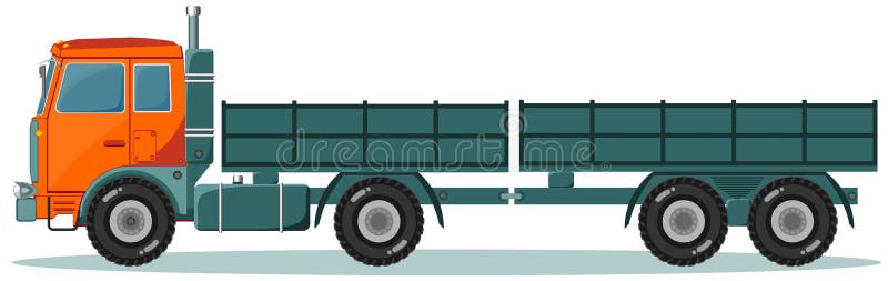 Machine with Two Empty Trailers, Vector Stock Vector - Illustration of ...