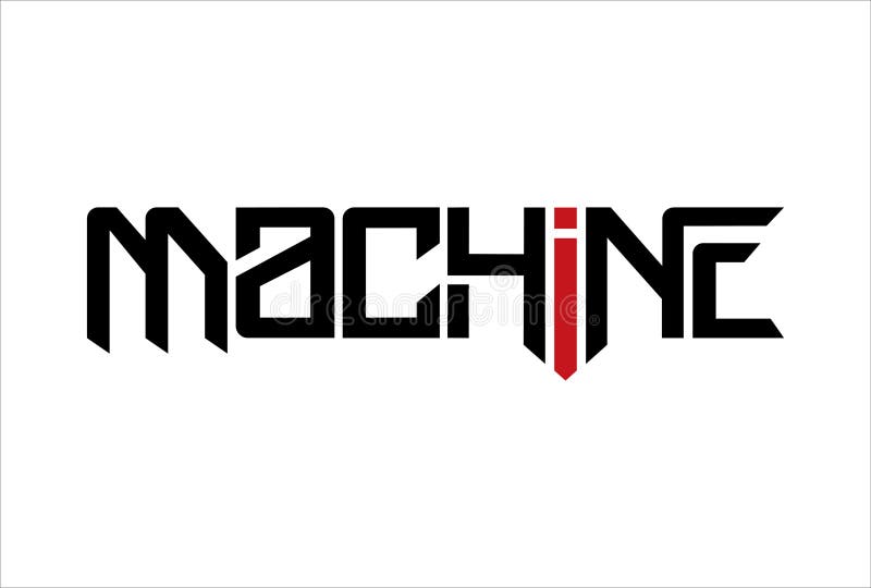 Machine Typography Logo Icon Design Stock Vector - Illustration of tech ...