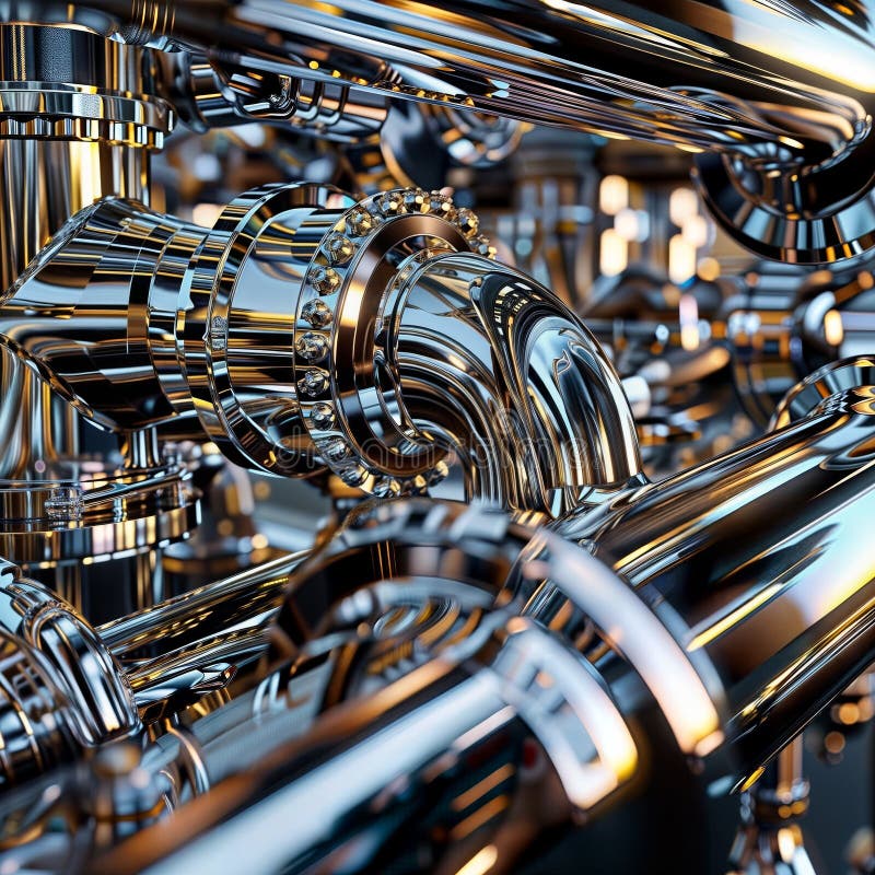 Machine Up Close: Complex Beauty, Generative Ai Stock Illustration ...