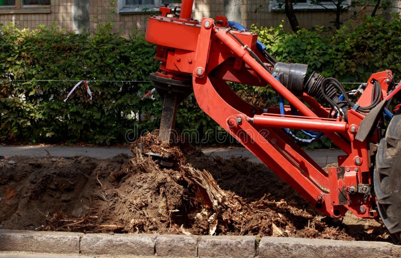 Machine for Uprooting Stumps Stock Image - Image of machine, outdoors ...