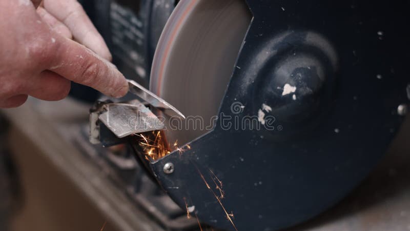 Machine Use, Sharpening Process, Machine Handling Stock Video - Video ...