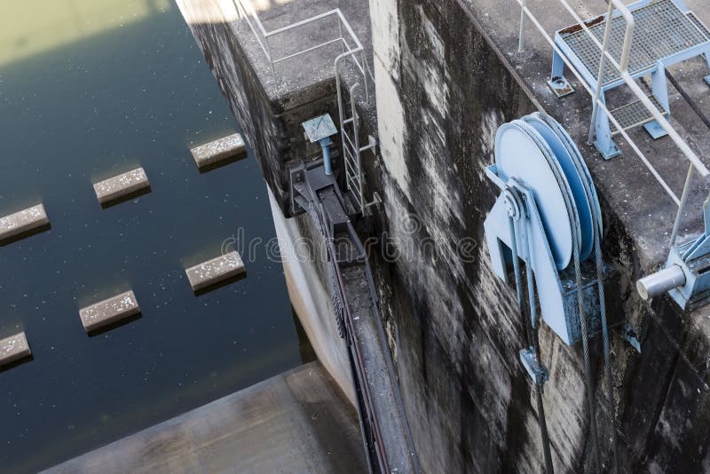 The Machine Used To Open the Dam. Stock Photo - Image of interior ...