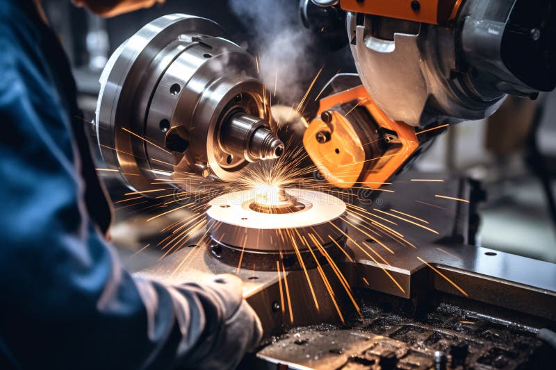 A Machine Uses a Laser To Cut a Cylindrical Piece of Metal Stock ...