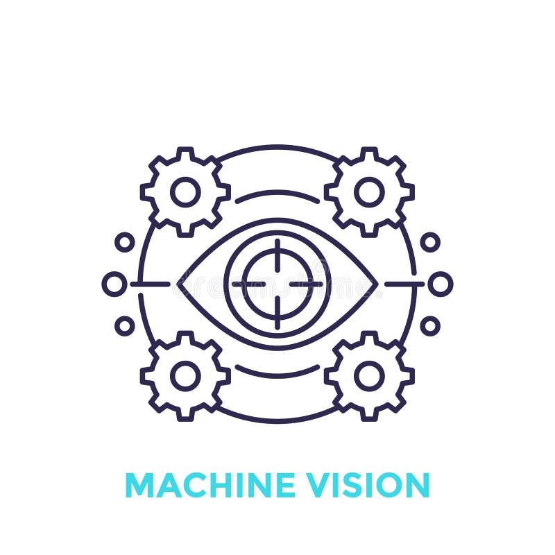 Machine Vision, Computer Visual Recognition Icon Stock Vector ...