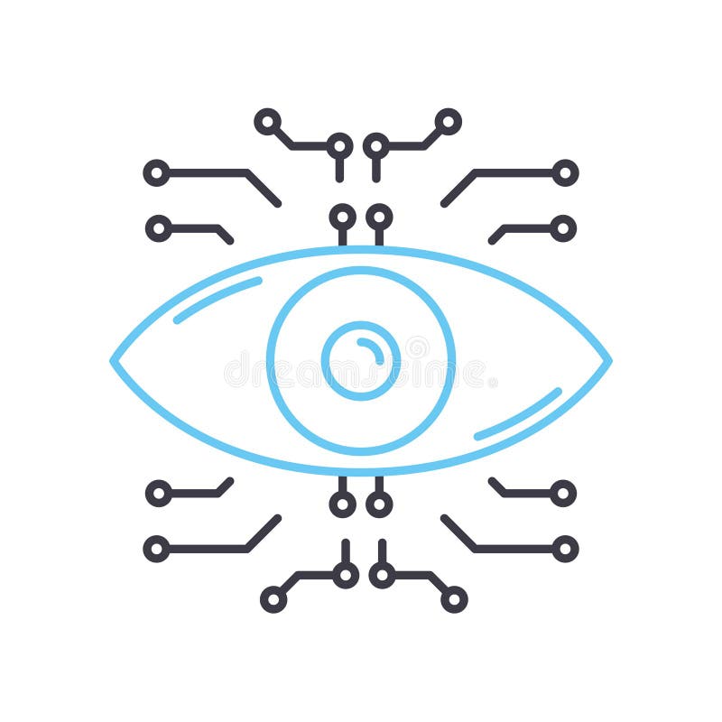 Machine Vision Line Icon, Outline Symbol, Vector Illustration, Concept ... Machine Vision Line Icon, Outline Symbol, Vector Illustration, Concept ...