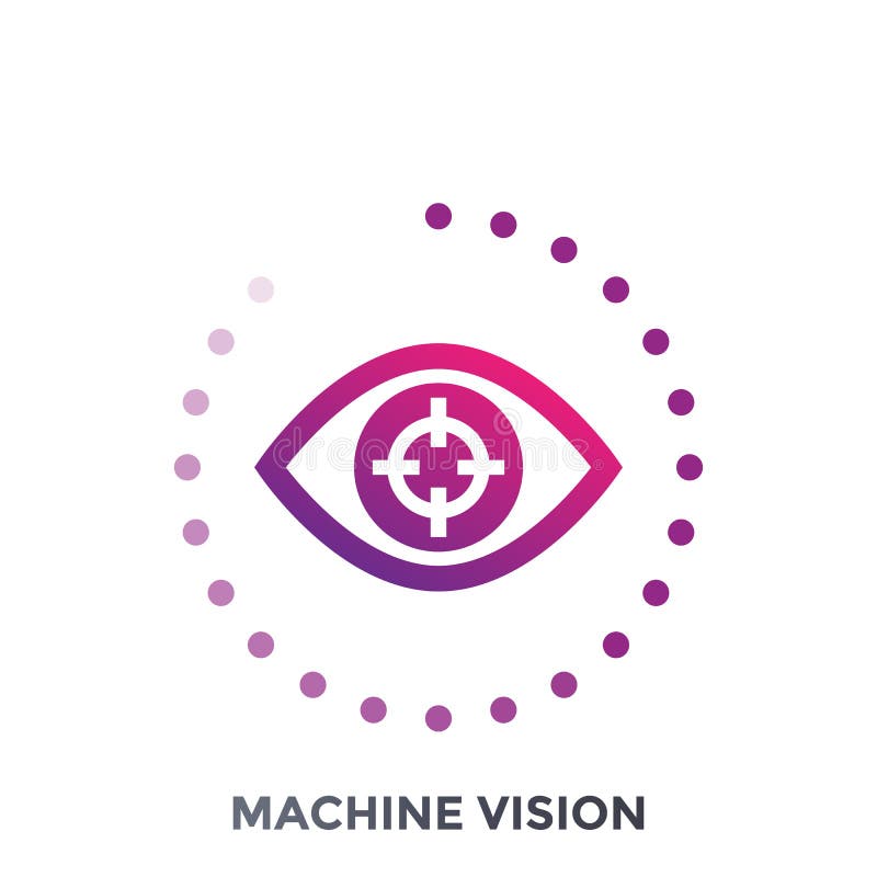 Machine Vision, Computer Visual Recognition Icon Stock Vector ...