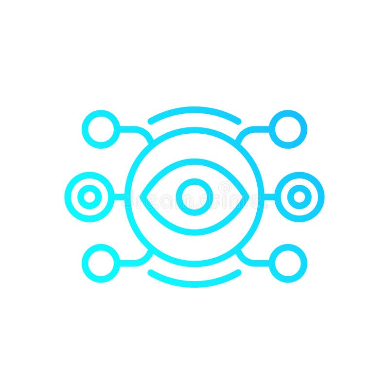 Machine Vision and Visual Recognition Line Icon Stock Vector ...