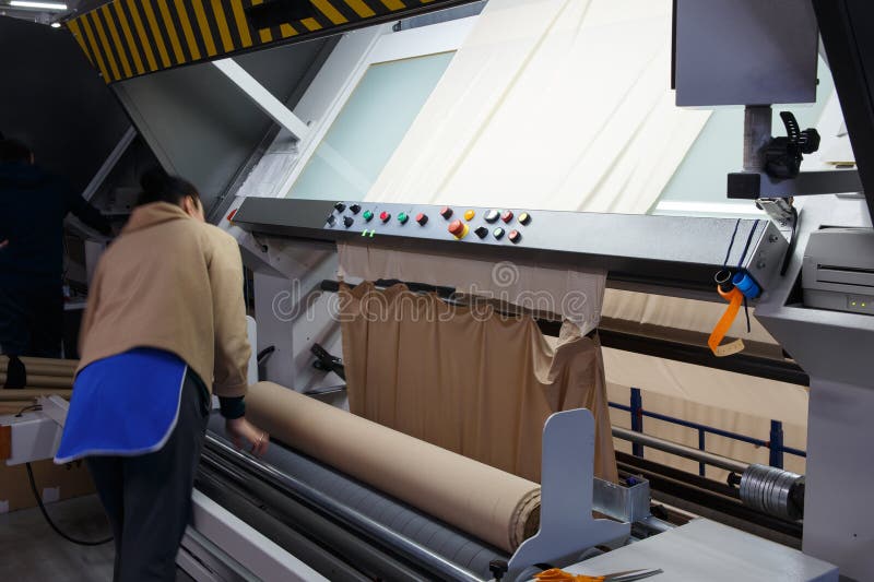 Machine for Visual Quality Control of Fabric Stock Image - Image of ...