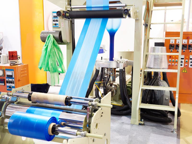 Machine Voor Productie Van Plastic Zakken Stock Foto - Image of ...