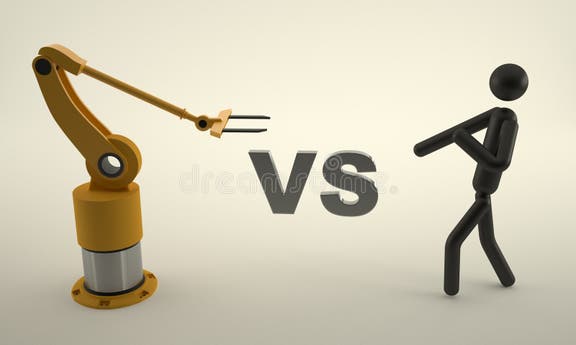 Machine vs Human stock illustration. Illustration of background - 14312853