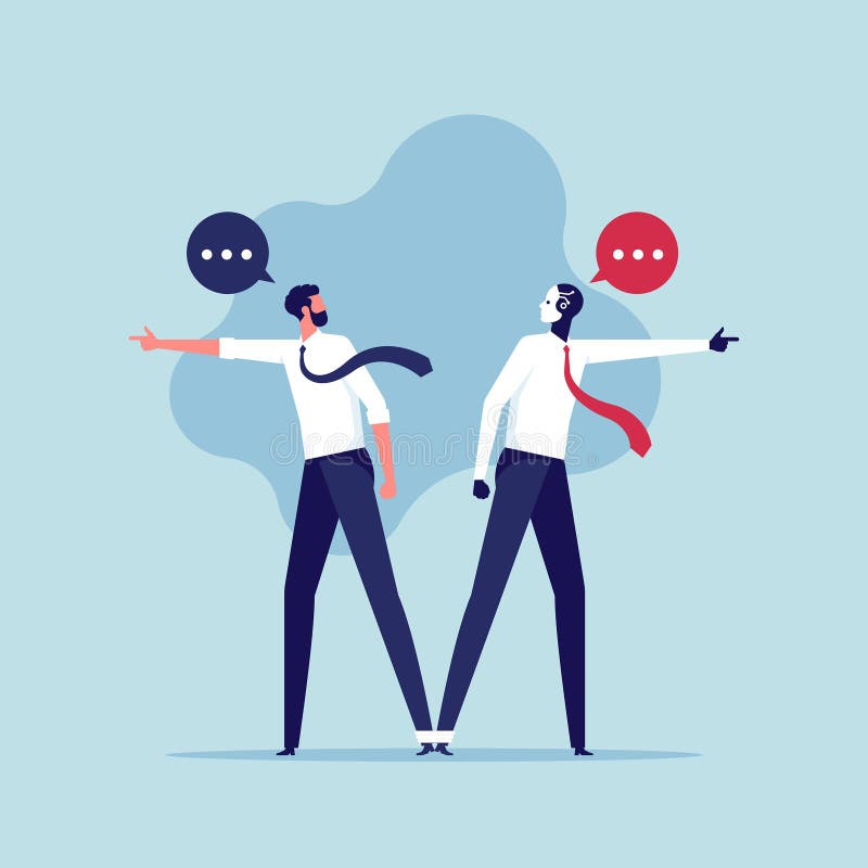 Think Difference between a Robot and a Man Stock Vector - Illustration ...