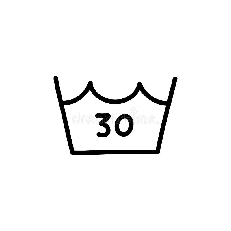 Machine Wash Cold Symbol Doodle Icon, Vector Color Line Illustration ...