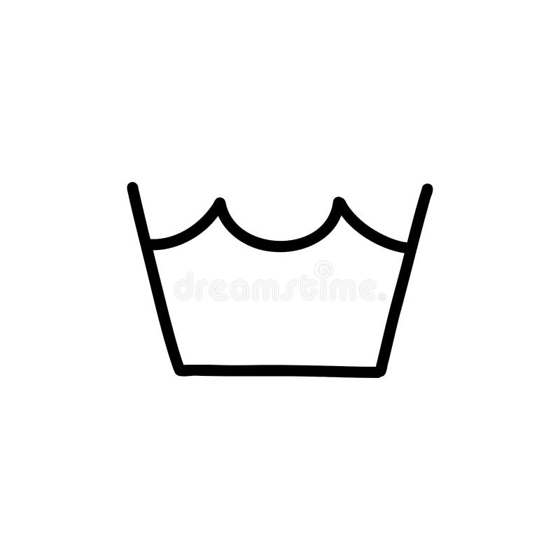 Machine Wash Normal Symbol Doodle Icon, Vector Color Line Illustration ...