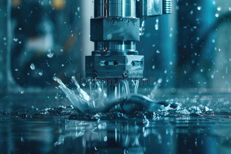 Machine with Water Splash stock image. Image of industrial - 374579273