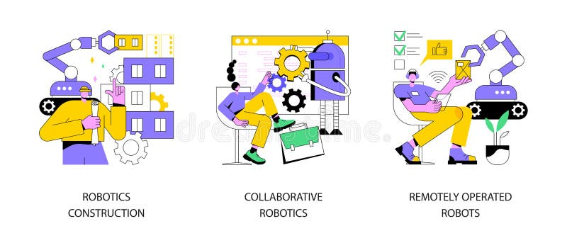 Machine Work Abstract Concept Vector Illustrations. Stock Vector ...