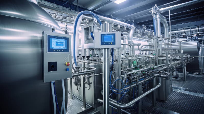 Machine Work Milk Production Stock Illustration - Illustration of ...