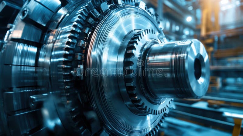 A Machine is Working on a Large Gear Stock Illustration - Illustration ...