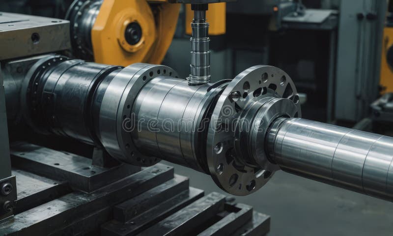 Machine that is Working on Piece Metal Stock Illustration ...