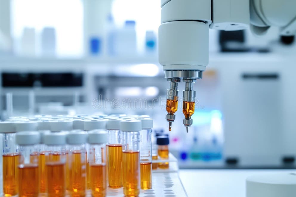 A Machine Working with Some Liquid Substance Stock Photo - Image of ...