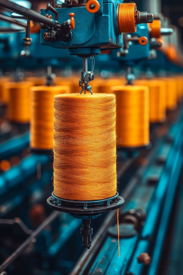 A Machine that is Working on a Spool of Thread Stock Image - Image of ...