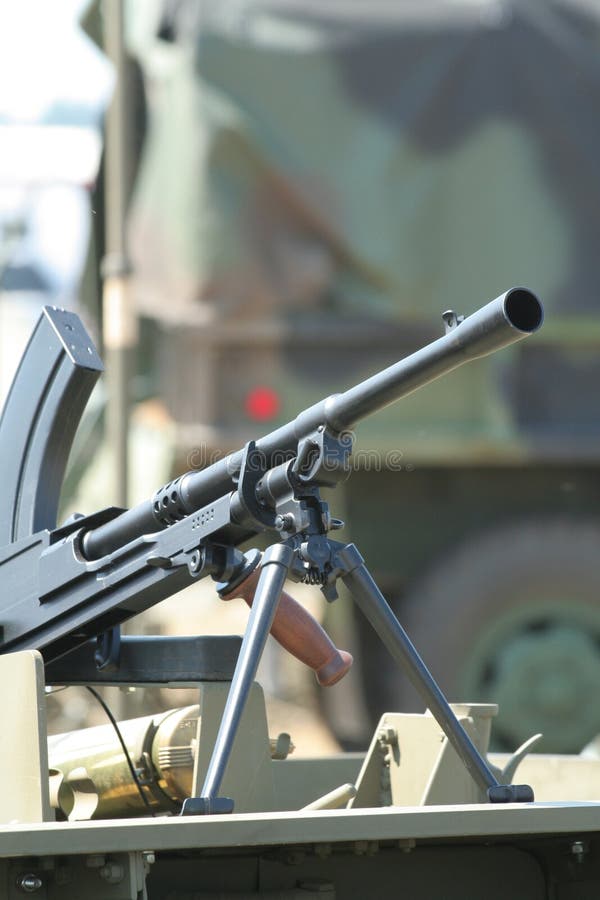 Machinegeweer stock afbeelding. Image of leger, driepoot - 1096119
