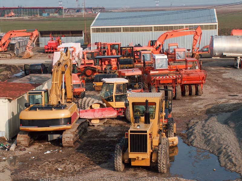Machinery on Construction Site Stock Image - Image of duty, excavate ...