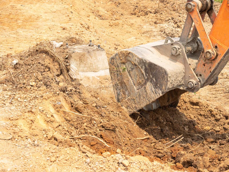 The Machinery is Digging the Ground To Lay the Foundation Stock Photo ...