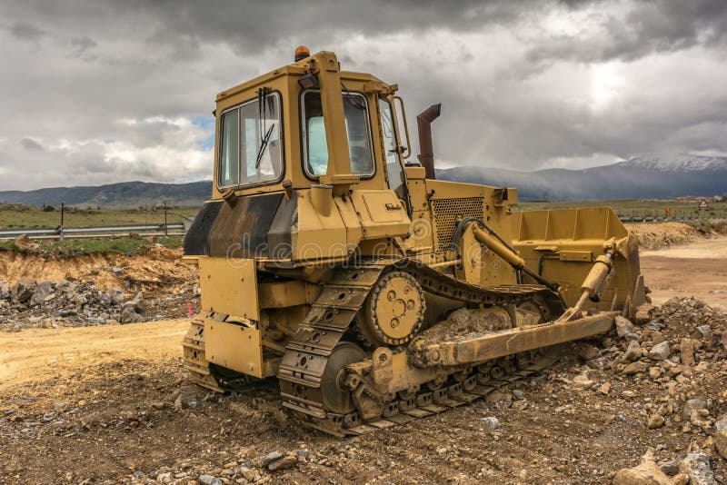 Machinery Doing Road Construction Work Stock Image - Image of large ...