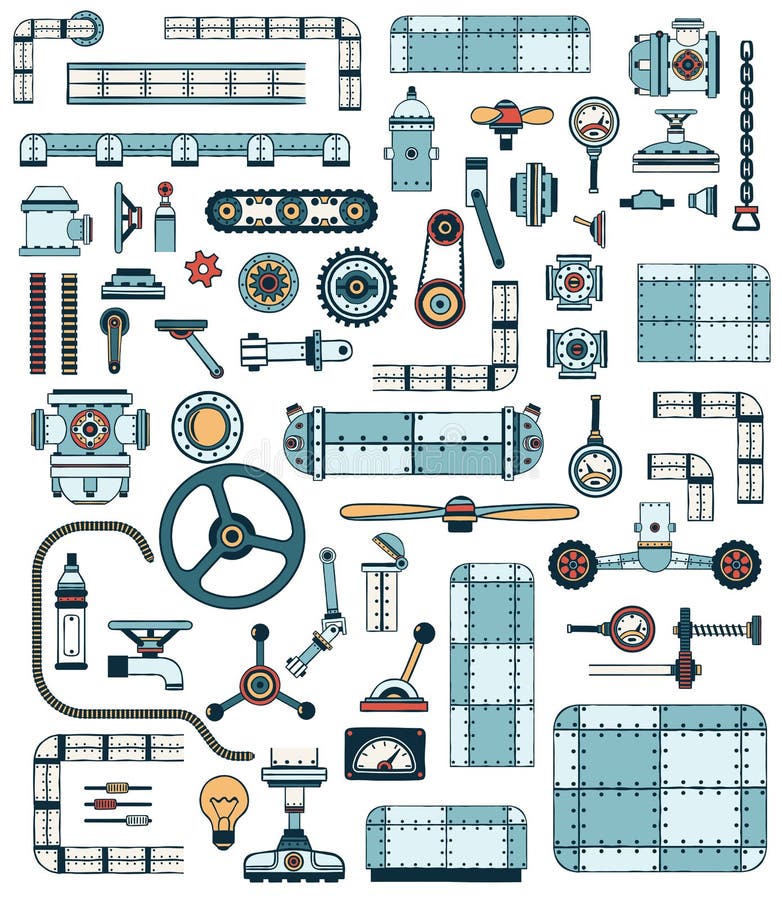 Machinery elements stock vector. Illustration of background - 90127669