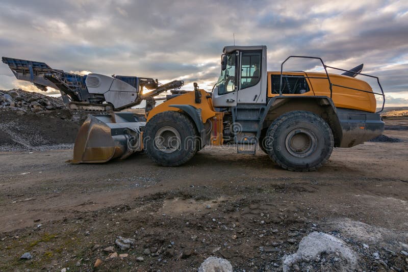 Machinery Group Worked on a Construction Site Stock Image - Image of ...