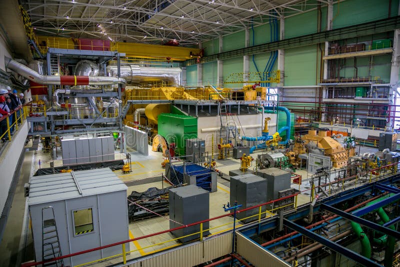 Nuclear Power Plant. Central Hall of the Nuclear Reactor, Reactor Lid ...