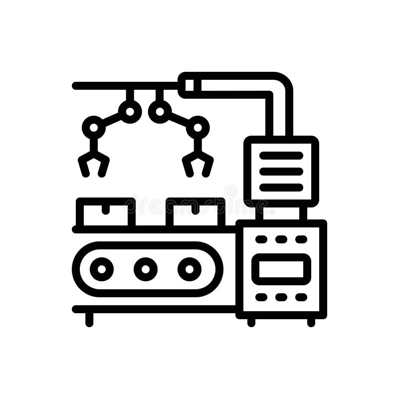 Black Line Icon for Machinery, Equipment and Apparatus Stock ...