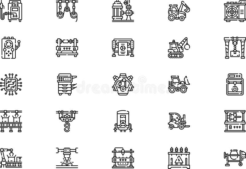 Machinery Icons Collection is a Vector Illustration with Editable ...