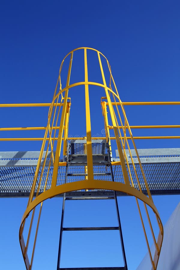 Telecom Installer on OSHA Ladder Stock Photo - Image of ...