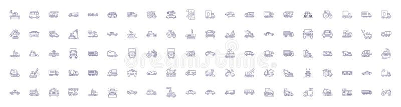 Machinery Learning Line Icons Signs Set. Design Collection of Machine ...