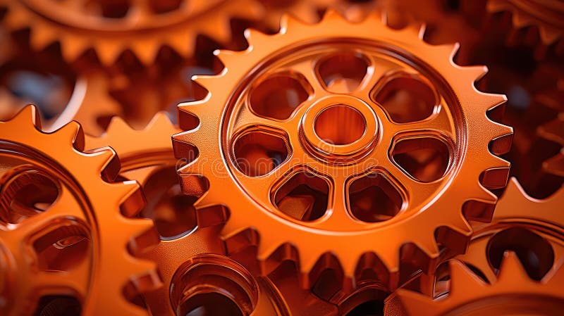 Machinery orange gears stock illustration. Illustration of engineering ...