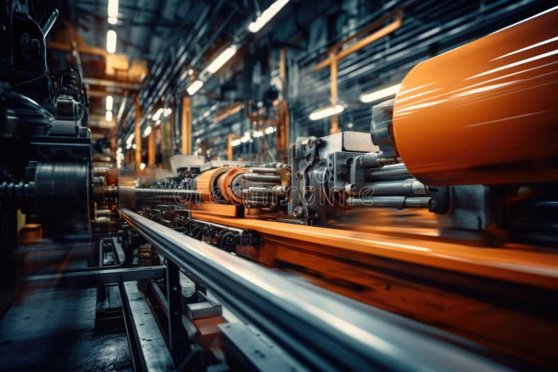 Machinery Parts on an Assembly Line with Blurred Motion Stock Image ...
