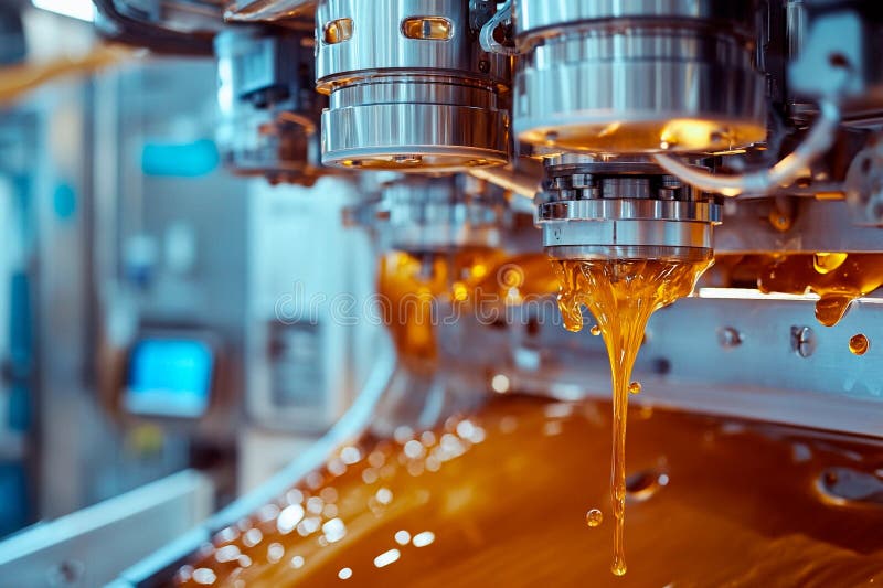 Machinery Pouring Liquid in a Vibrant Industrial Setting during ...