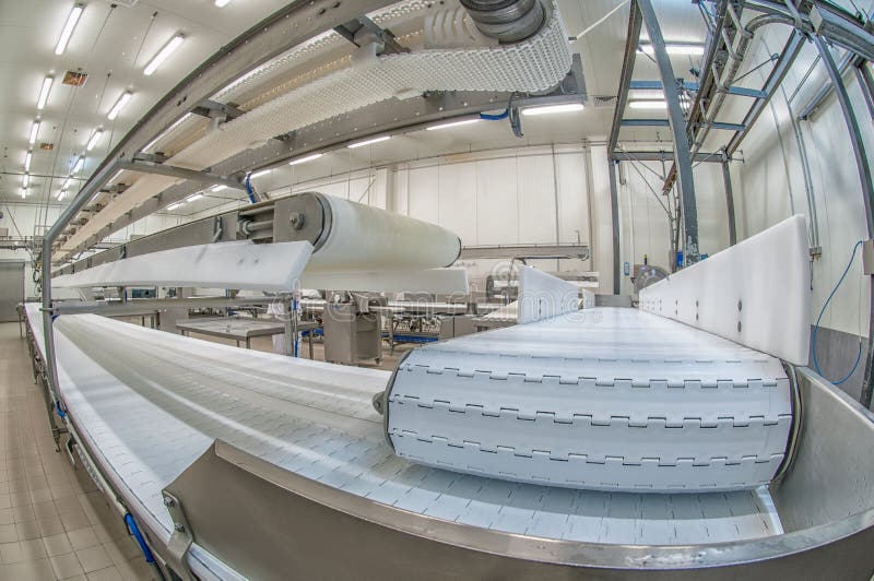Machinery Production Cutting Large Quantities of Meat Stock Image ...