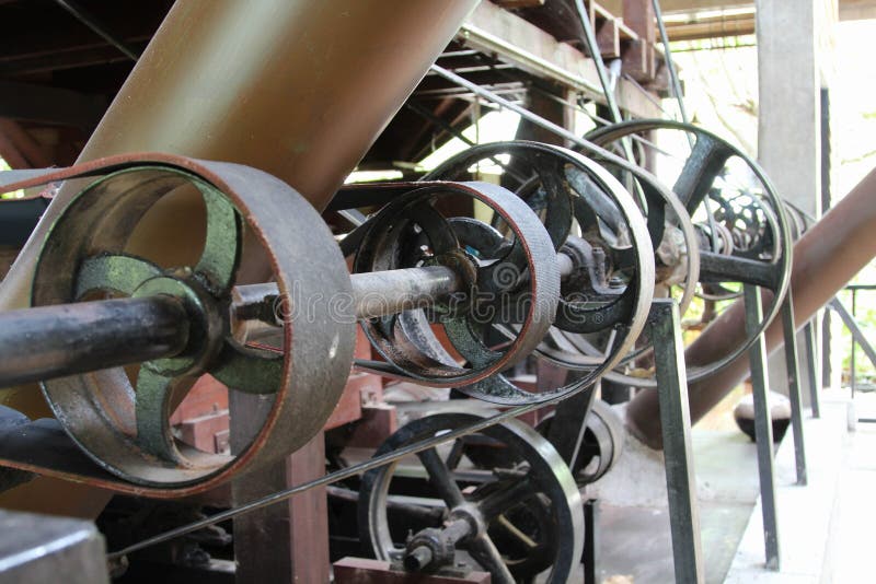 Machinery in Rice Mill Factory Stock Photo - Image of energy, vintage ...