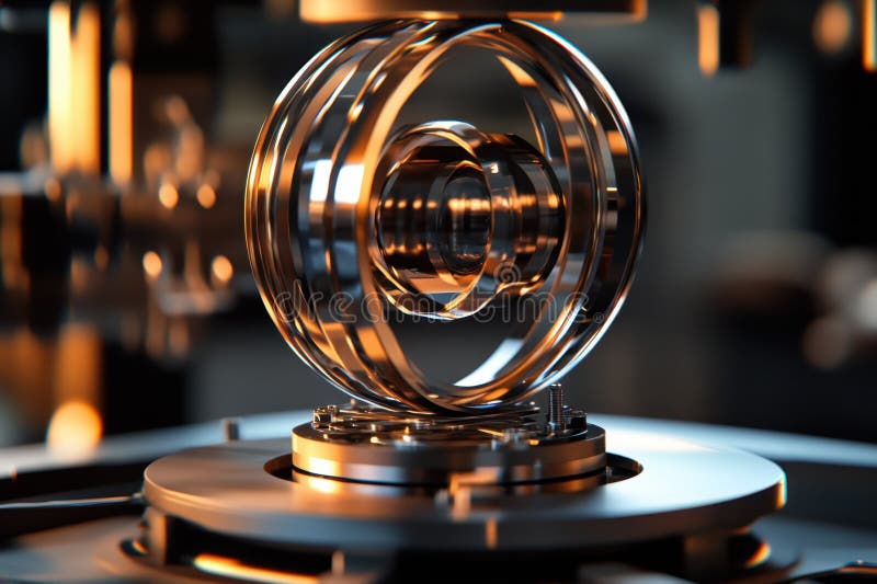 Machinery Showcases Intricate Metal Rings in a Workshop during Daylight ...