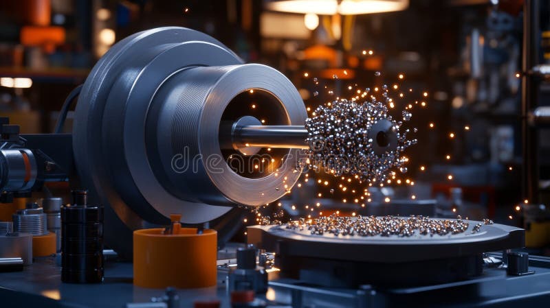 Machinery Sparks Showcased Industrial Metalworking Process Stock Photos ...