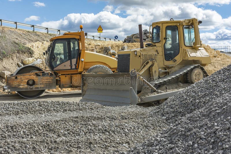 Machinery Specialized in Construction in Road Repair Work Stock Image ...