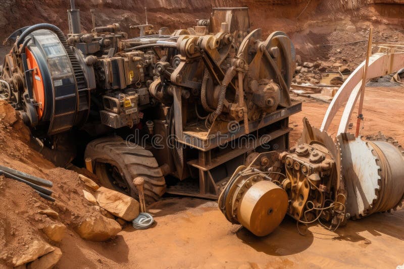 Machinery and Tools on Mining Site, Ready To Be Used Stock Illustration ...