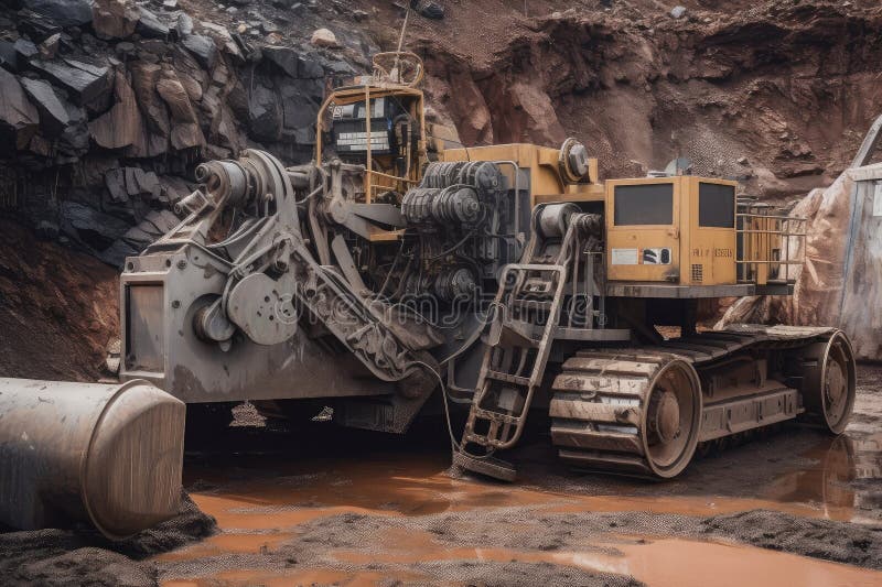 Machinery and Tools on Mining Site, Ready To Be Used Stock Illustration ...