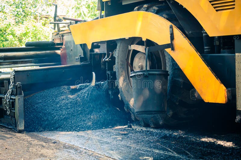Machinery Used To Make Asphalt Roads Stock Photo - Image of surface ...