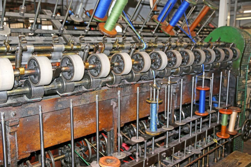 Machinery in a Victorian Textile Mill Stock Photo - Image of equipment ...