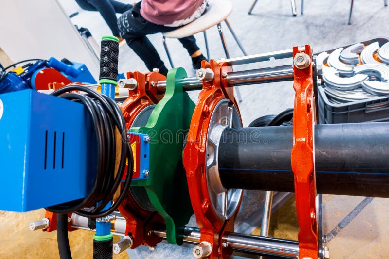 Machines for and Electrofusion Welding of Plastic Pipes Stock Image ...