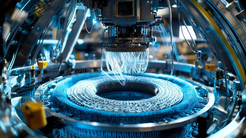 Machines for Circular Knitting in Textile Production Stock Image ...